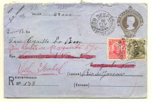 BRAZIL 1916-REG- PS CV -DECLARED VALUE -FINE | eBay