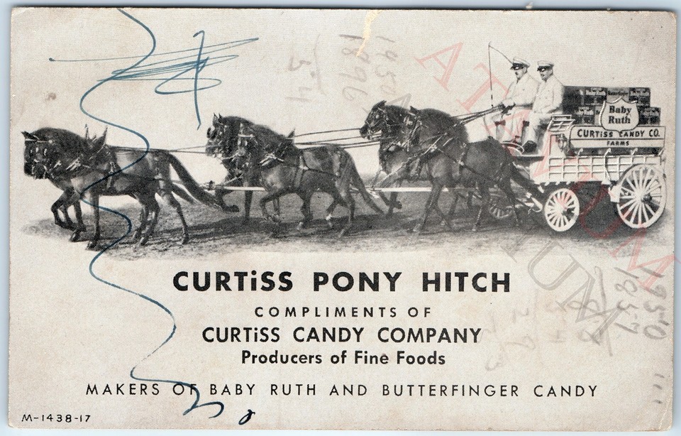 c1910s Curtiss Candy Co Advertising Blotter Butterfinger Baby Ruth Bar ...