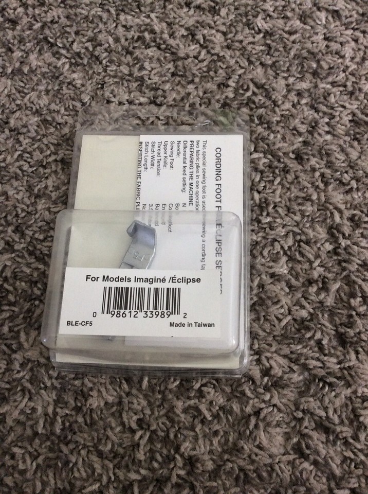 Babylock Cording Foot 5mm BLE-CF5 / Enlighten Imagine Eclipse Serger ...