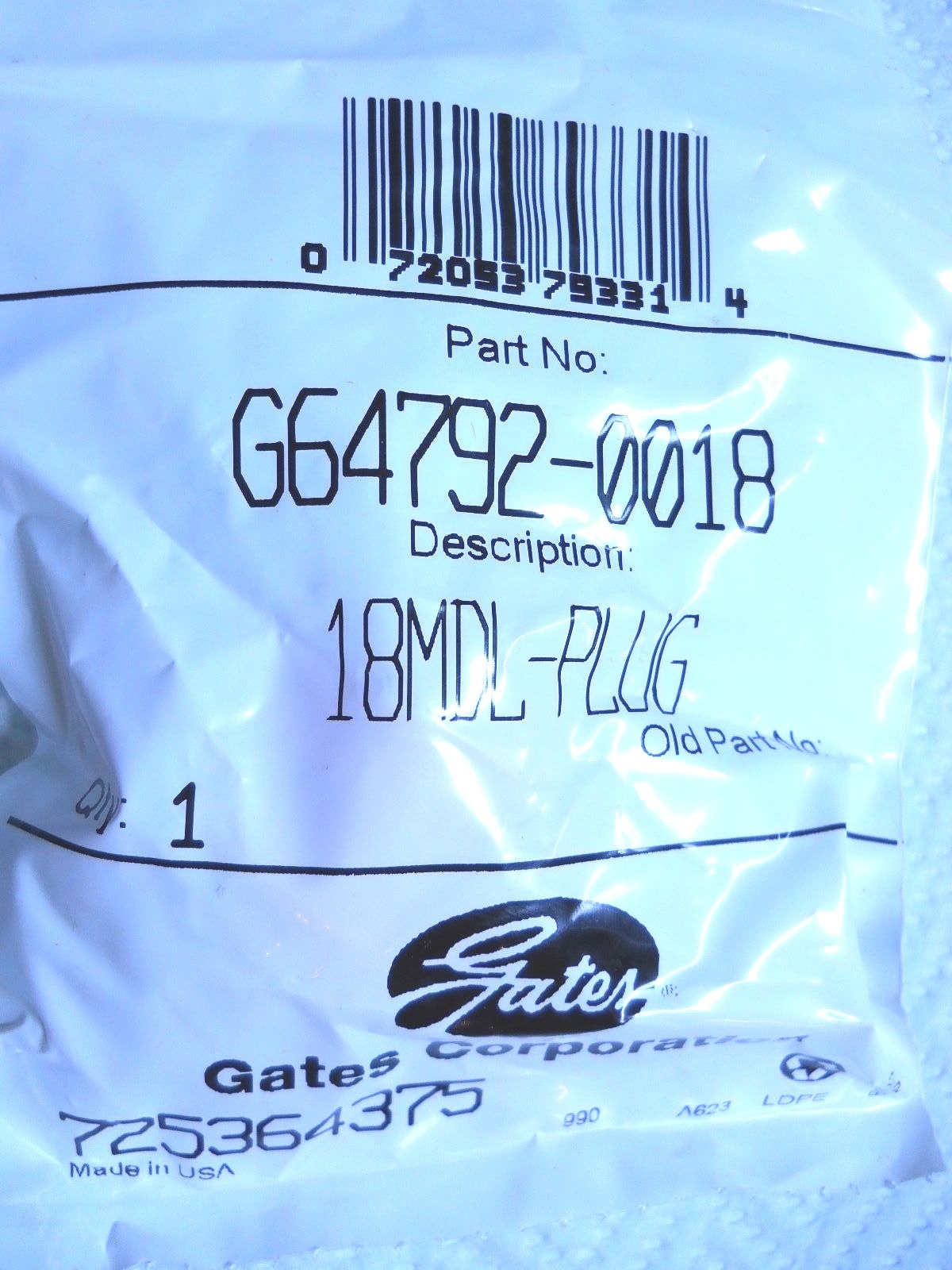 GATES G64792-0018 18MDL-PLUG MALE DIN LIGHT SERIES PLUG (SET OF 3) NEW ...