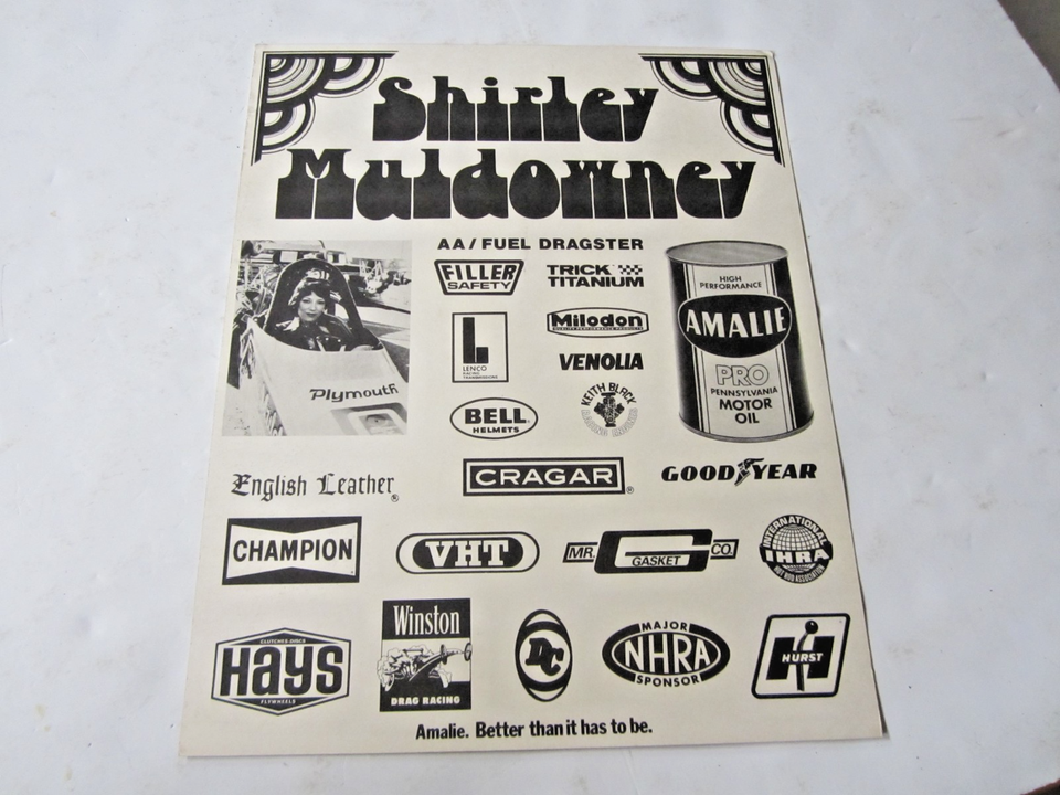 NHRA 76 Original Shirley Muldowney/Kalitta FS AA/Fuel Dragster DRacing ...
