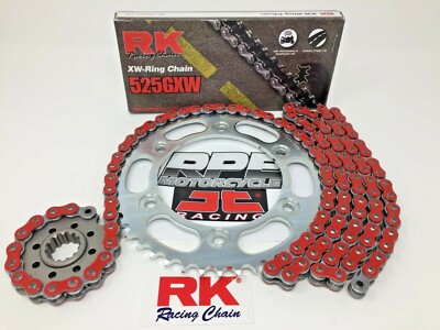 Red 2009-2014 Yamaha YZF-R1 RK GXW 525 16/47 Quick Accel Chain and ...