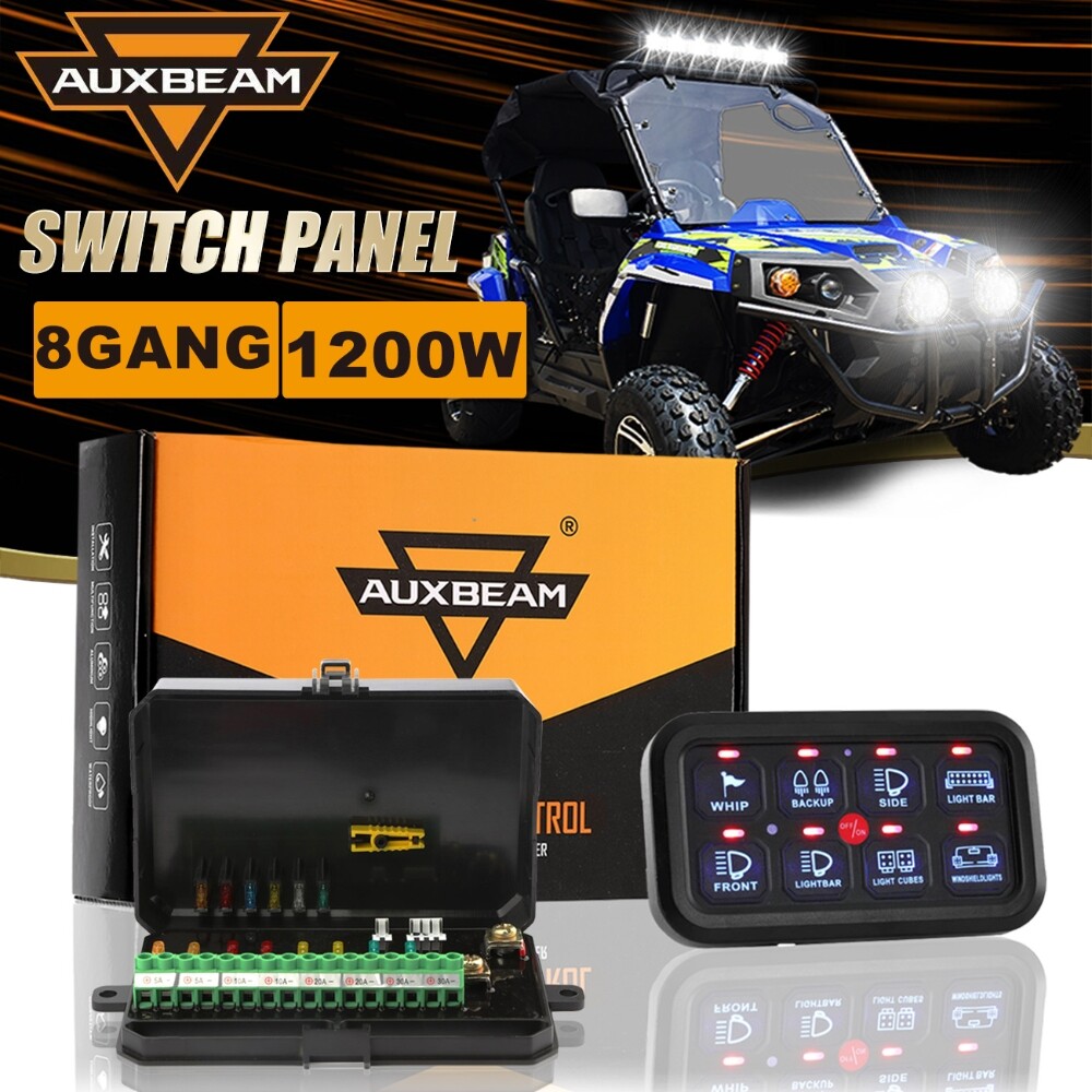 AUXBEAM 8 Gang Switch Panel Relay System LED Work Light Bar Control ...