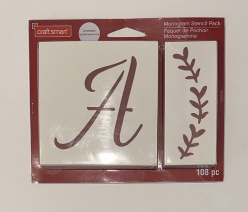 Craft smart Oversized Monogram Stencil Pack 108 Pcs. Upper Lower Case ...