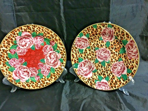 *New* PUNCH STUDIO LEOPARD ROSE 8" Salad Dessert Plate 4 Designs *LAST ...