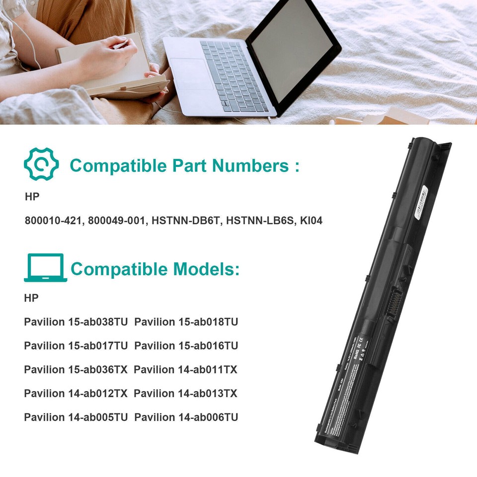 KI04 K104 Laptop Battery For HP Pavilion 14-ab 15-ab 17-g 800010-421 ...