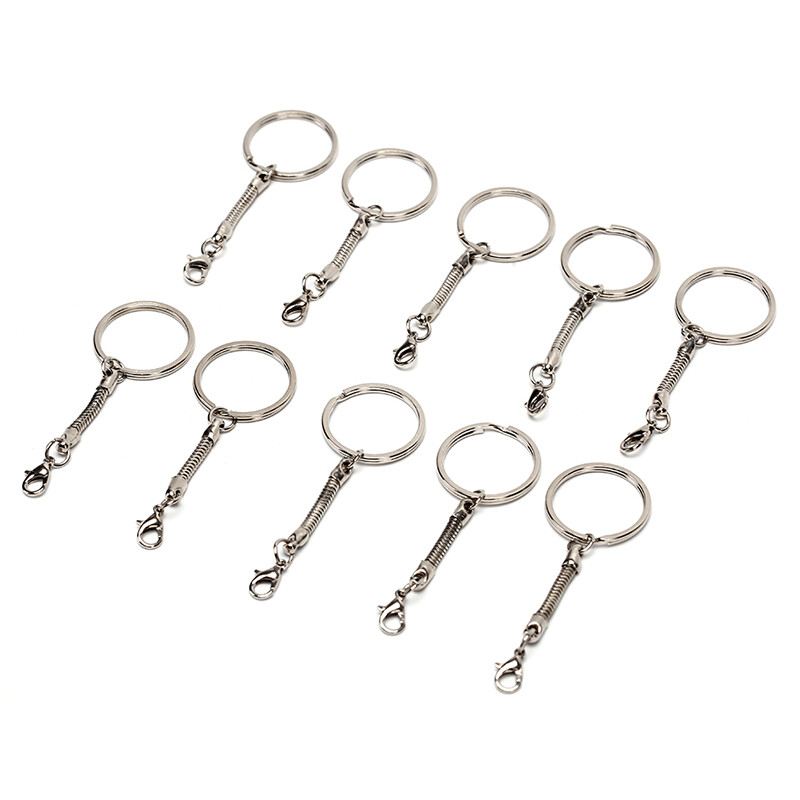 10X Snake Chain Key Rings Silver DIY Jewelry Findings Craft Jewelry ...