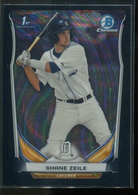 2014 Bowman Chrome Draft Black Wave Refractors #CDP132 Shane Zeile RC ...