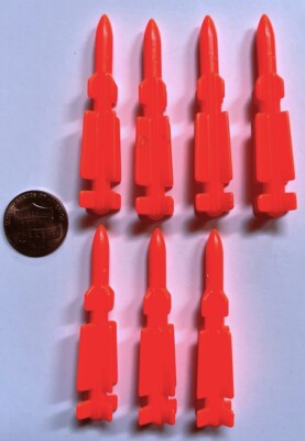 7 small red missiles for Mobile Command Center MCC 1987 vintage GI Joe ...