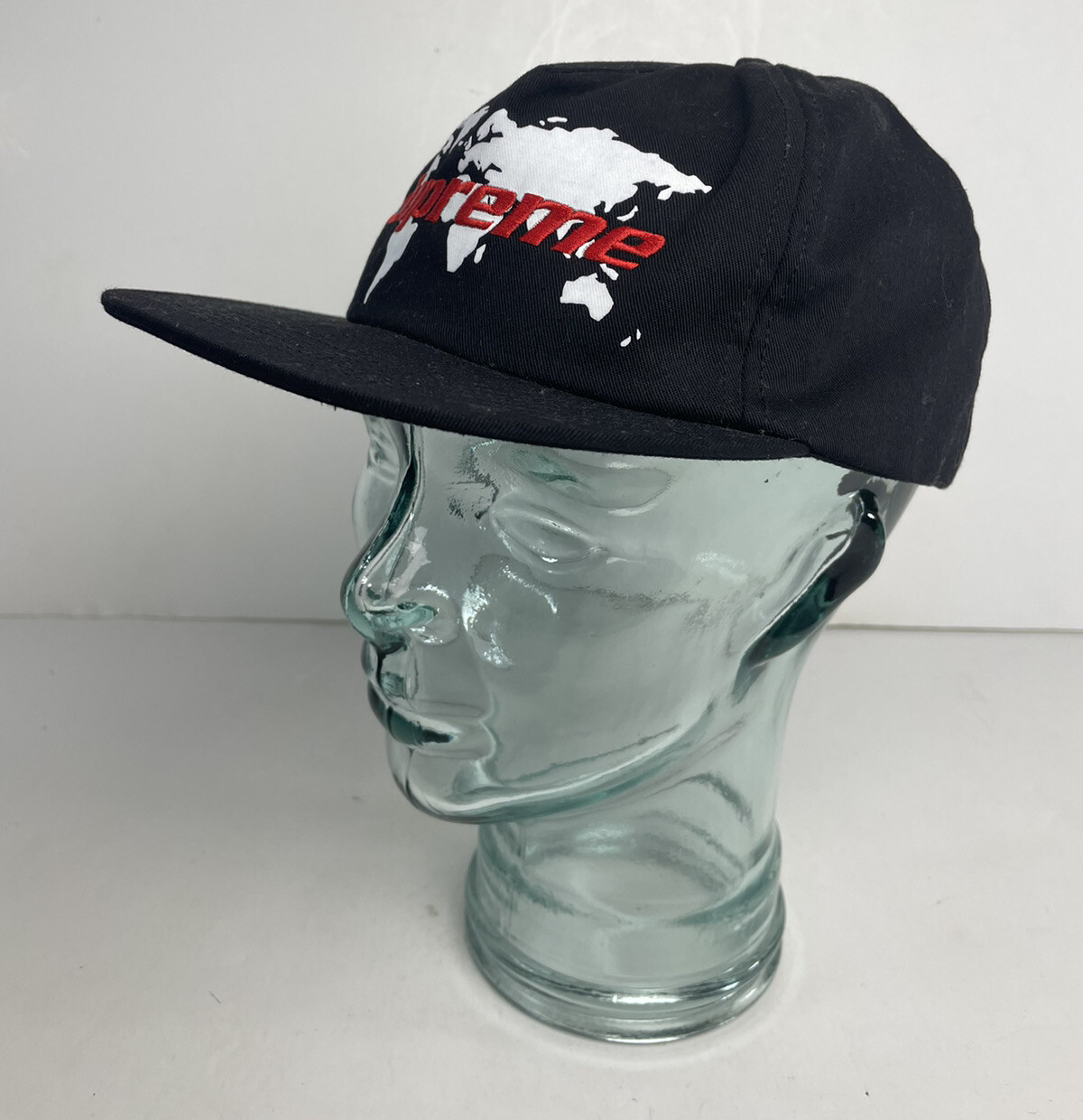 SUPREME WORLD 5 PANEL HAT CAP BLACK SNAPBACK SS19 - Gem