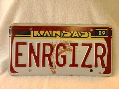 Vintage 1989 Kansas Vanity License Plate " ENRGIZR " ENERGIZER INK ...
