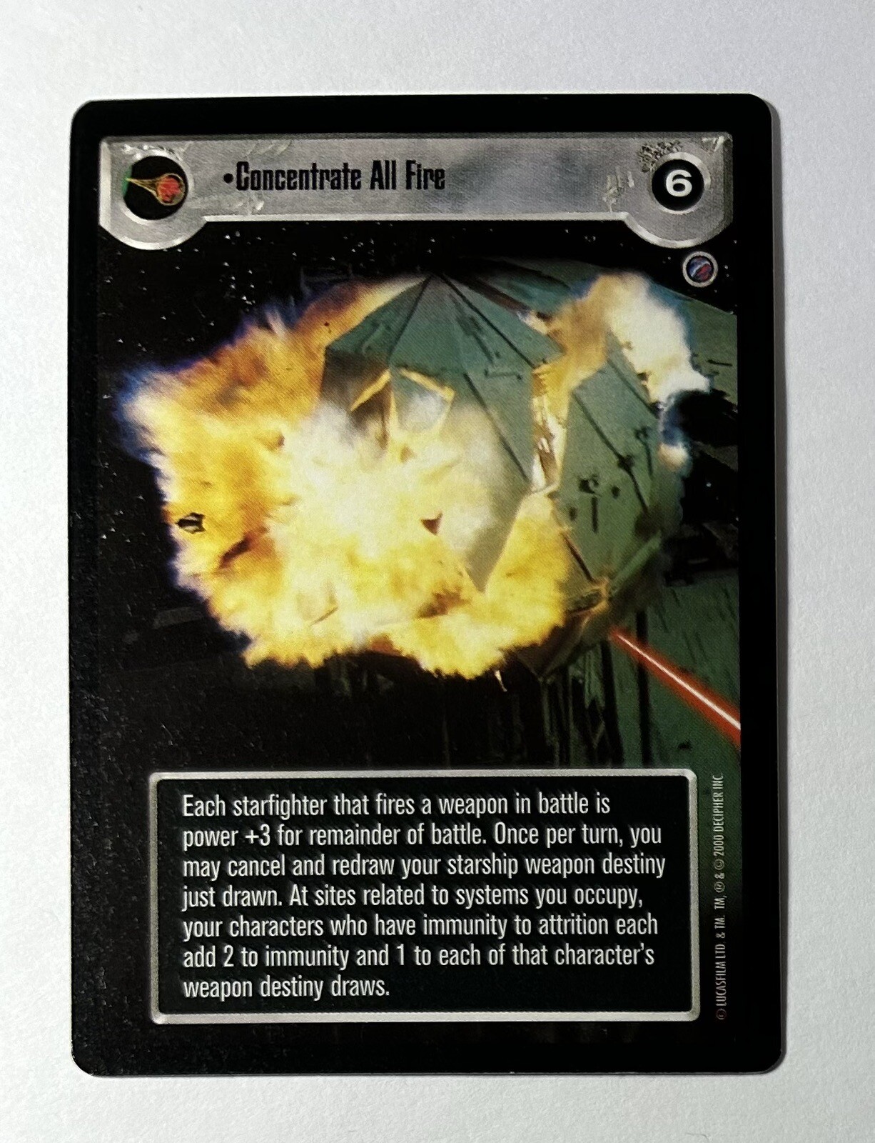Decipher Star Wars CCG Death Star II Concentrate All Fire Rare SWCCG LS ...