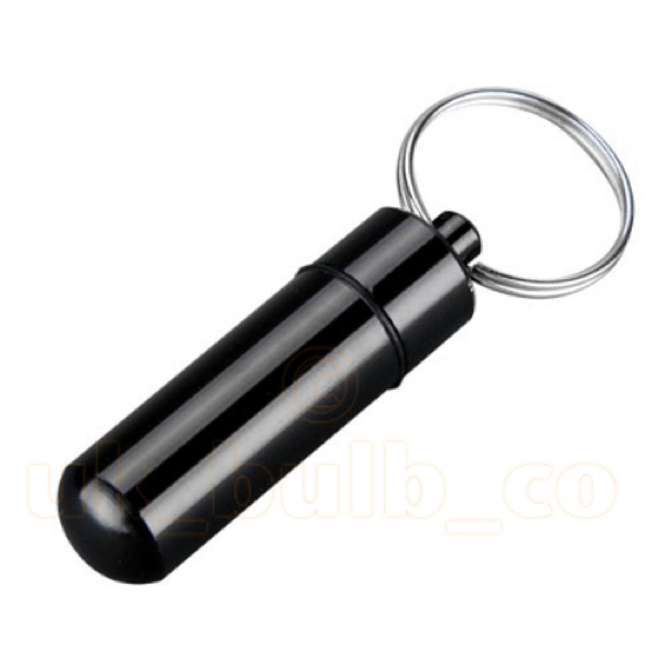 WATER PROOF STASH CAN PILL BOX CASE KEY RING CHAIN POWDER PILLBOX AIR ...