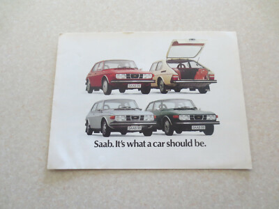 1975 SAAB 99LE & 99 wagonback & 99 EMS car range advertising brochure ...