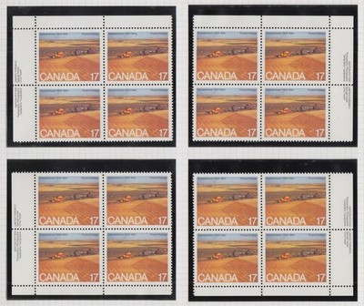 CANADA PLATE BLOCKS MATCHED SET 863MNH SASKATCHEWAN ISSUED AUGUST 27 ...