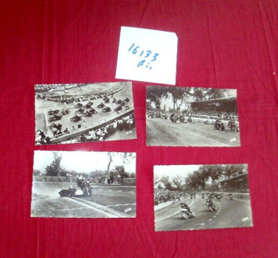 N° 16133 bis / 4 cartes postale grand prix de France motocycliste 1951 ...