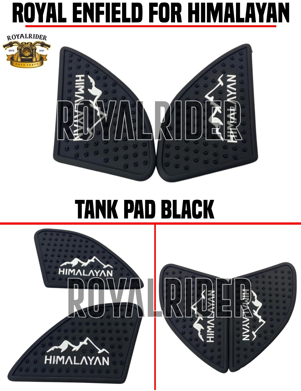 Fits Royal Enfield "TANK PAD BLACK" For HIMALAYAN | eBay