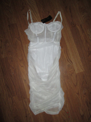 Womens POSH BY V sheer fitted underwire sexy lingerie chemise sz S Sm ...