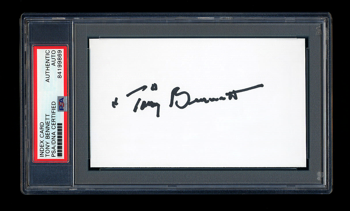 TONY BENNETT SINGER SIGNED MINT INDEX CARD PSA/DNA AUTOGRAPH BEAUTIFUL ...