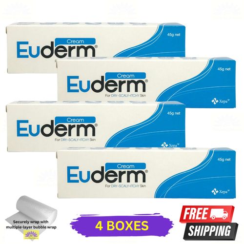 4 X Euderm Cream 45g Relieves Dry Scaly Itchy Irritated Skin & Cracked ...