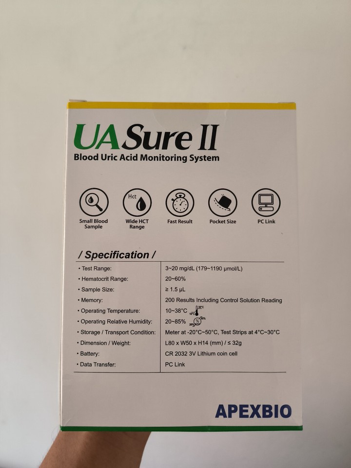 UASure II Uric Acid Test Kit Meter for Uric Acid Home Gout Monitor | eBay