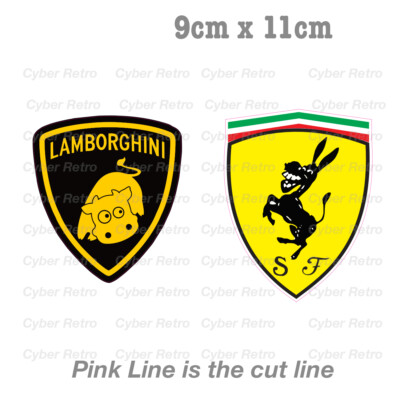 LAMBORGHINI & Ferrari Logo Funny Vinyl Sticker | eBay Australia