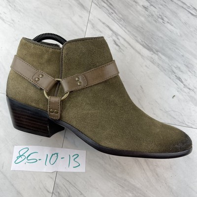 •Sam Edelman Phoenix Women's Olive Suede Side Zip Riding Ankle Bootie ...