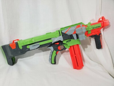 Nerf Vortex Nitron Green Motorized Shooter Blaster with Magazine Tested ...