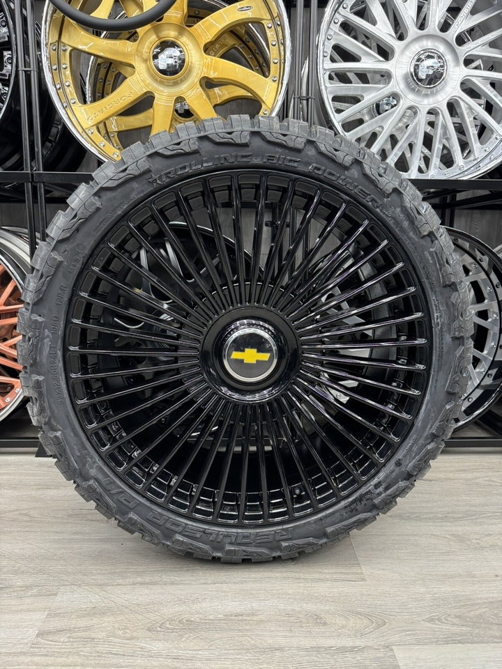 24" INCH CADILLAC ESCALADE RIMS Wheels Tire 4 set 6X139 Off Road Triple ...