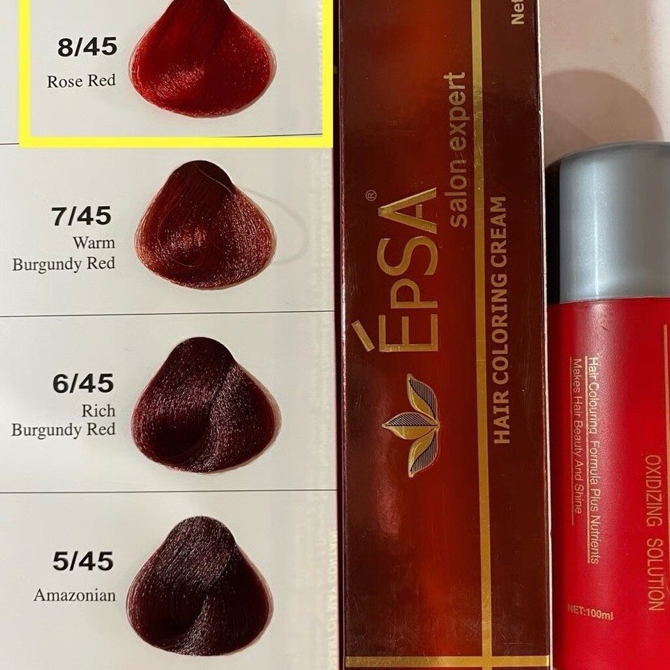 EPSA permanent hair dye/coloring cream 8/45 rose red | eBay