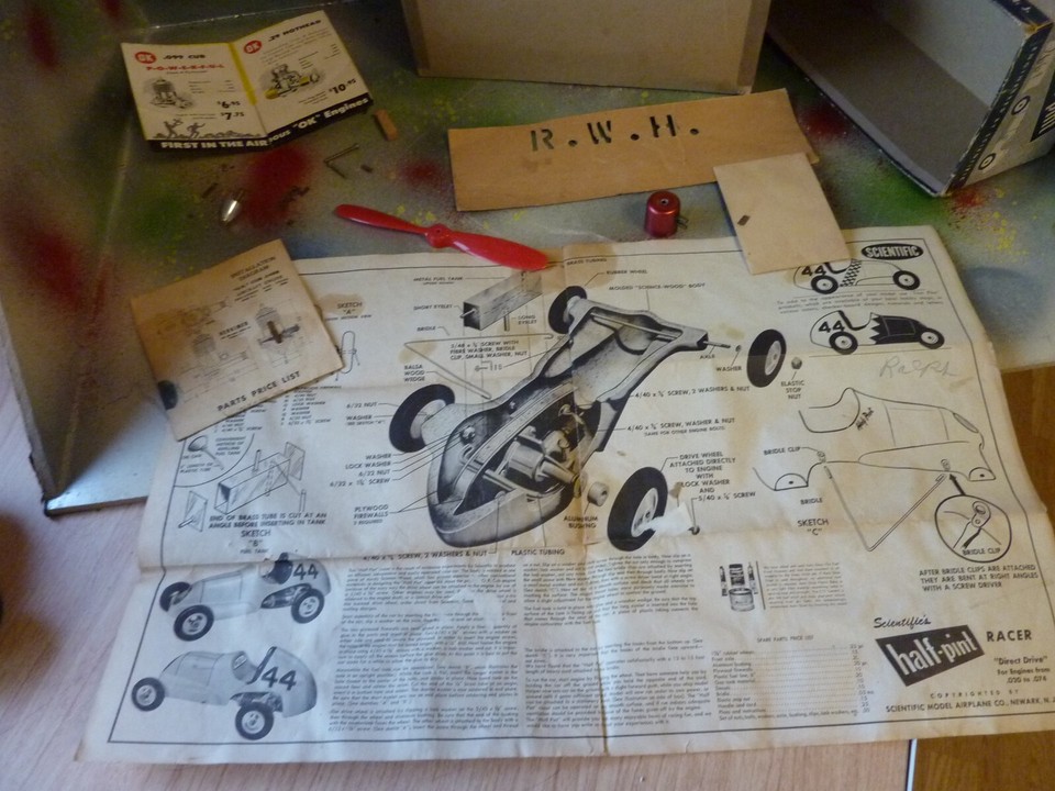 VINTAGE 1964 SCIENTIFIC MODEL GAS HALF PINT TETHER RACE CAR WITH BOX | eBay