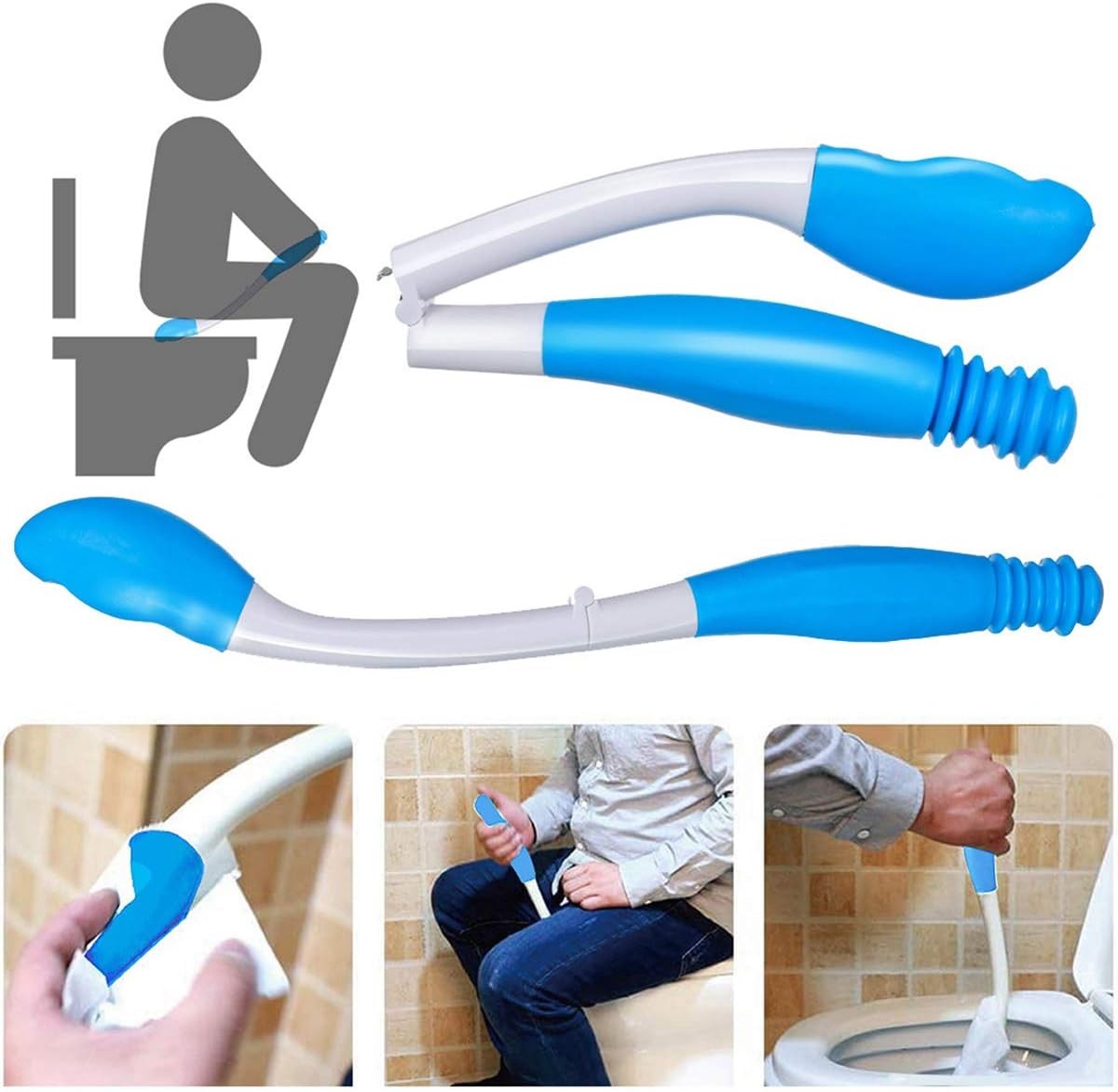 Toilet Aid for Wiping, Long Arm Comfort Wipe Self Assist Toilet Aid ...