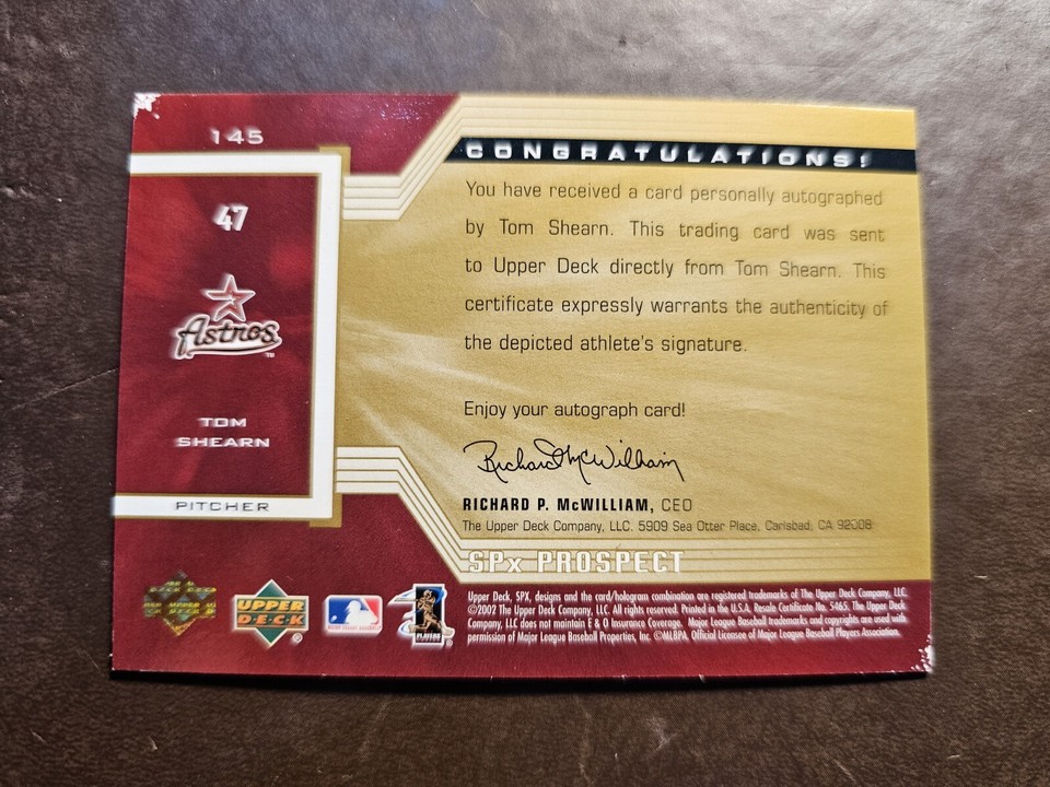 2002 SPx Prospect Auto Tom Shearn #145 Rookie Auto RC 🔥 | eBay