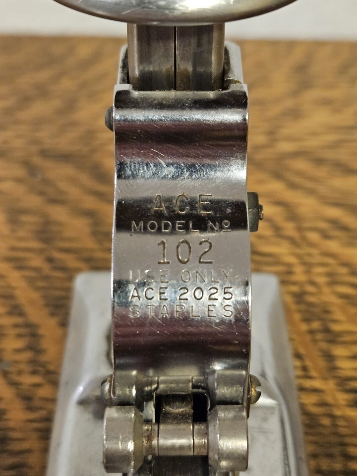 Vintage Desk Stapler ACE Model 102 All Metal Retro Office Working USA ...