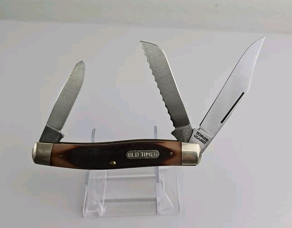 VINTAGE SCHRADE USA 89OT OLD TIMER 890T BLAZER 3 BLADE STOCKMAN KNIFE ...