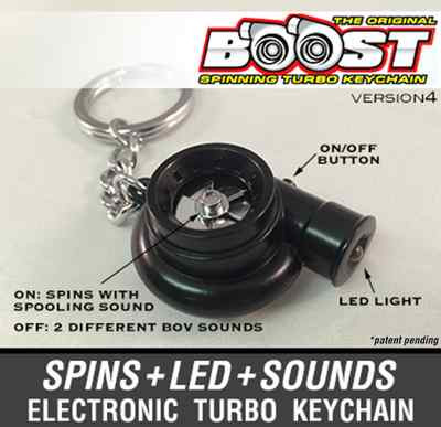 Boostnatics Electric Spinning Turbo Keychain Keyring w/ Sounds & LED ...