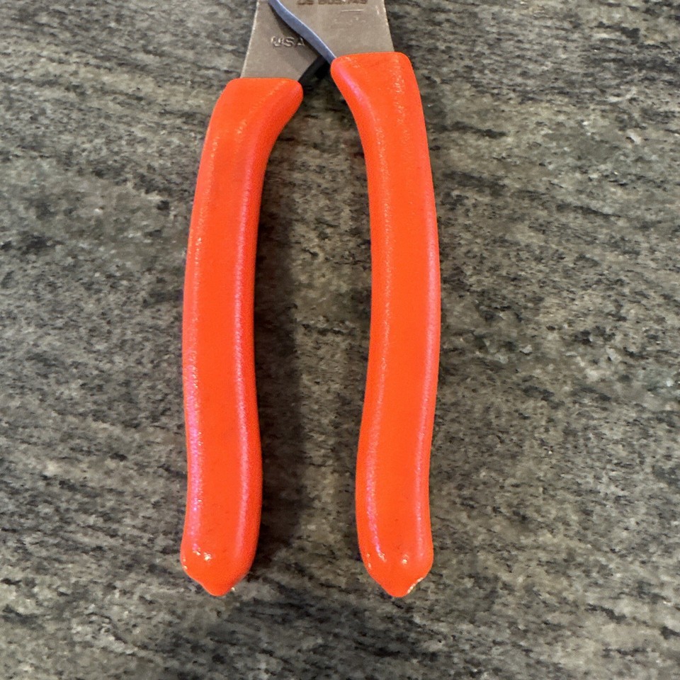 Snap On ln47acf 9” talon grip long nose slip joint pliers orange | eBay
