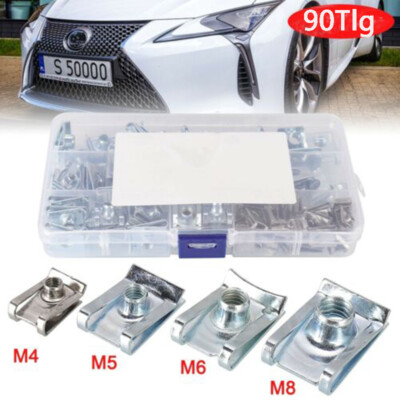90x Blechmuttern Schnappmutter Sortiment Set Blechschrauben Gewinde ...