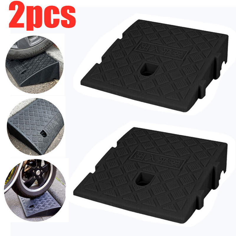 1/2pcs Kerb Curb Ramp Rubber Vehicle Slope Garage Ramps Car Wheelchair ...