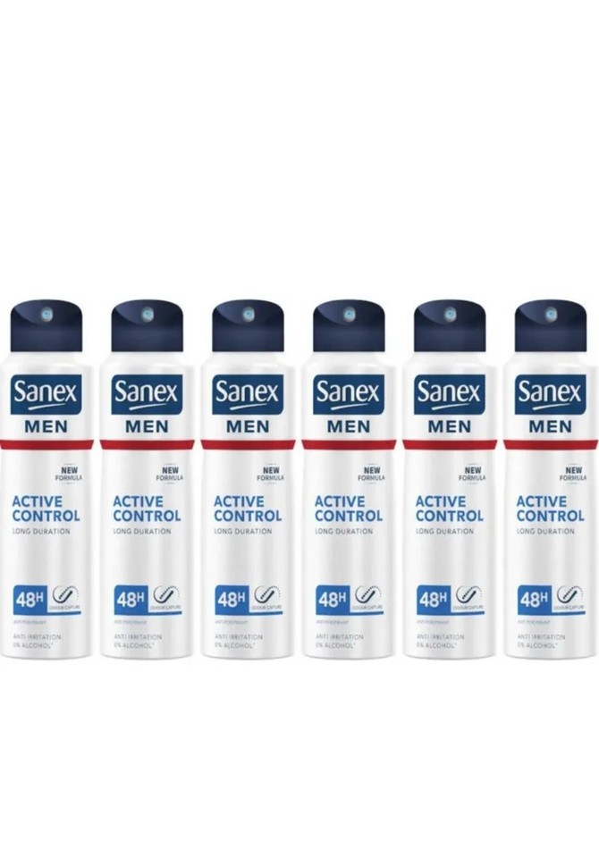 Sanex Men Active Control 48hr AntiPerspirant Deodorant Spray 6x200ml | eBay