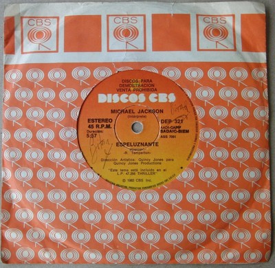 MICHAEL JACKSON 45 PROMO Thriller SOUTHAMERICA 7" 1982 LP & Short ...