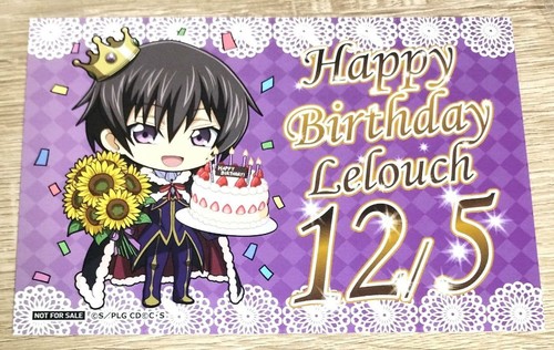 Lelouch of the Rebellion Code Geass Birthday Card Benefit PostCard | eBay