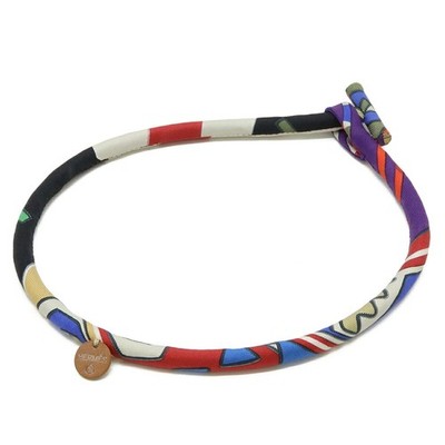 HERMES Petite H Bride de Soie Choker Necklace Bracelet 100% Silk M ...