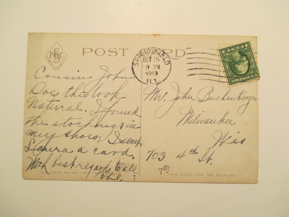 Springfield Illinois Postcard Reservoir park scene 1913 IL | eBay