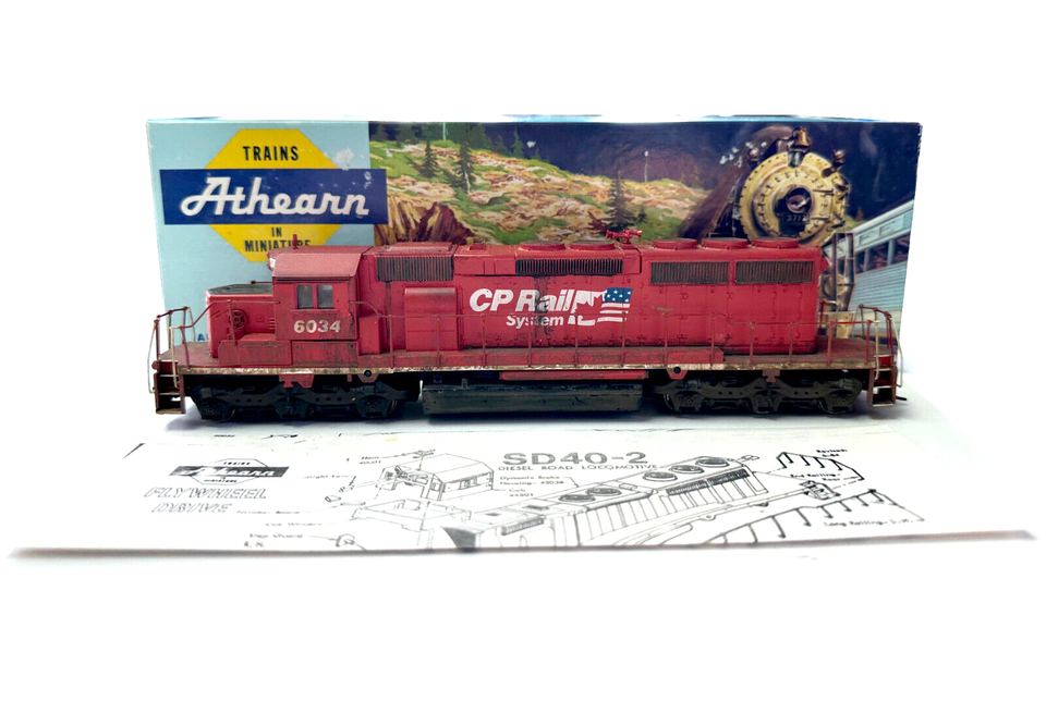 Ho Scale Athearn Canadian Pacific two flags CP #6034 (weathered/dcc ...