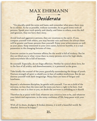 Max Ehrmann - Desiderata - 11x14 Unframed Typography Book Page Print ...