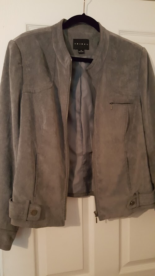 Tribal Gray Faux Ultra Suede Jacket Buttery Soft and Lined Size 16 | eBay