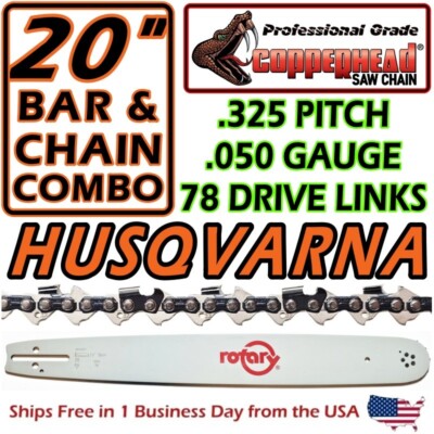 COPPERHEAD 20" BAR & SAW CHAIN HUSQVARNA 450 RANCHER 596009278 .325 ...