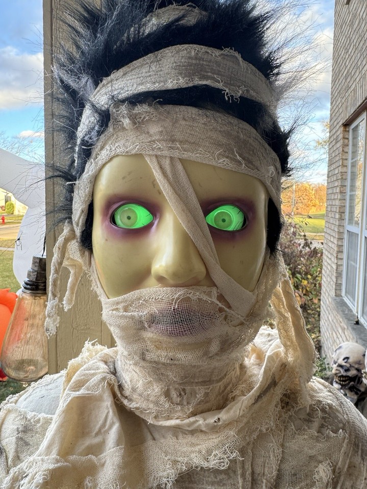 Vintage Gemmy Life-size Mummy Bride Box Works Retired Halloween ...