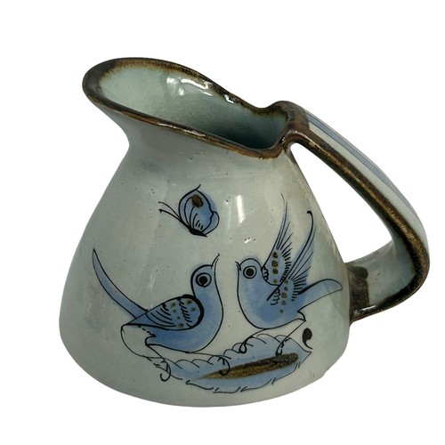 Tonala El Palomar Mexico Pottery Creamer Ken Edwards Vintage Blue Birds ...